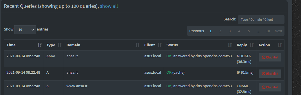 pi.hole/admin/queries.php has lost the coloring of the lines · Issue #1890 · pi-hole/web · GitHub