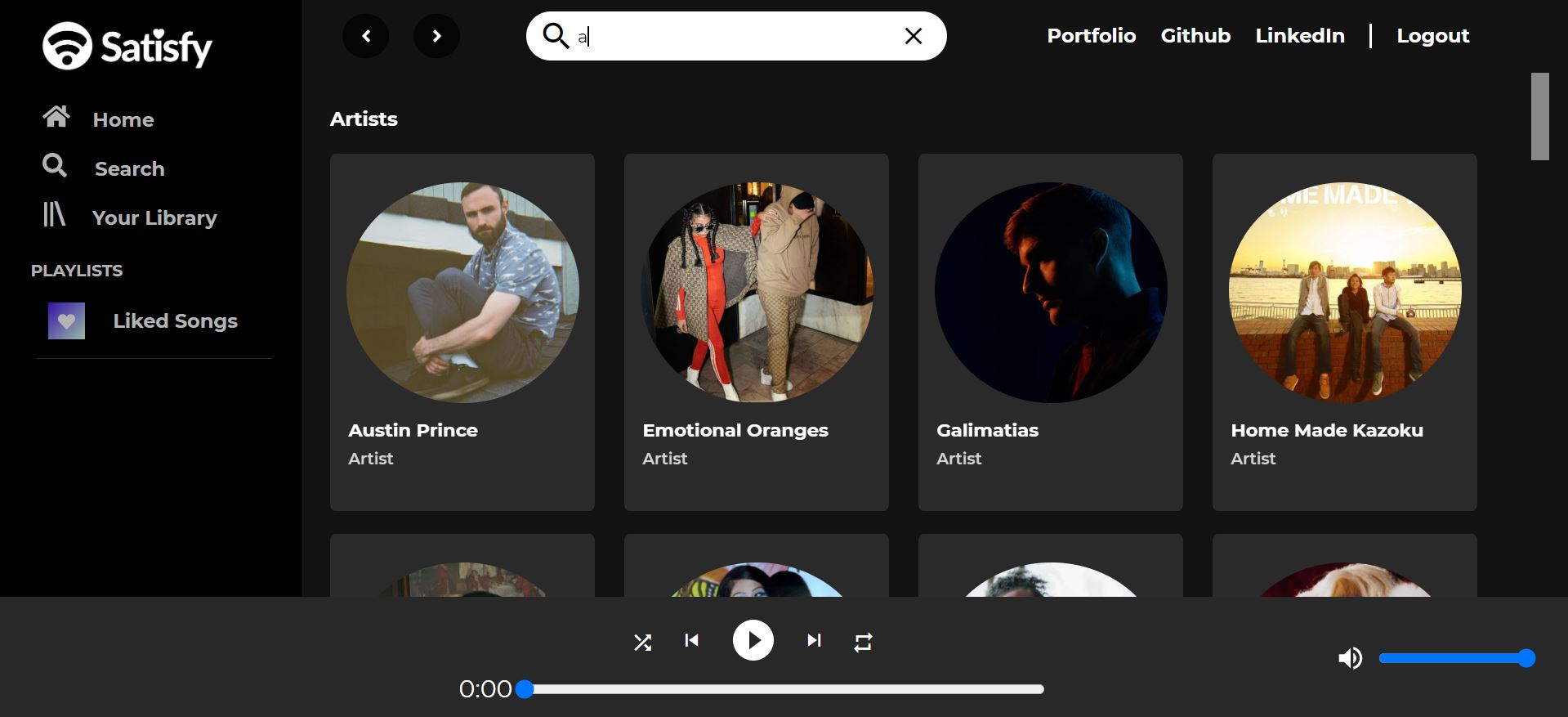 GitHub - RizzaCarla/Satisfy: Satisfy is a Spotify-inspired web app ...