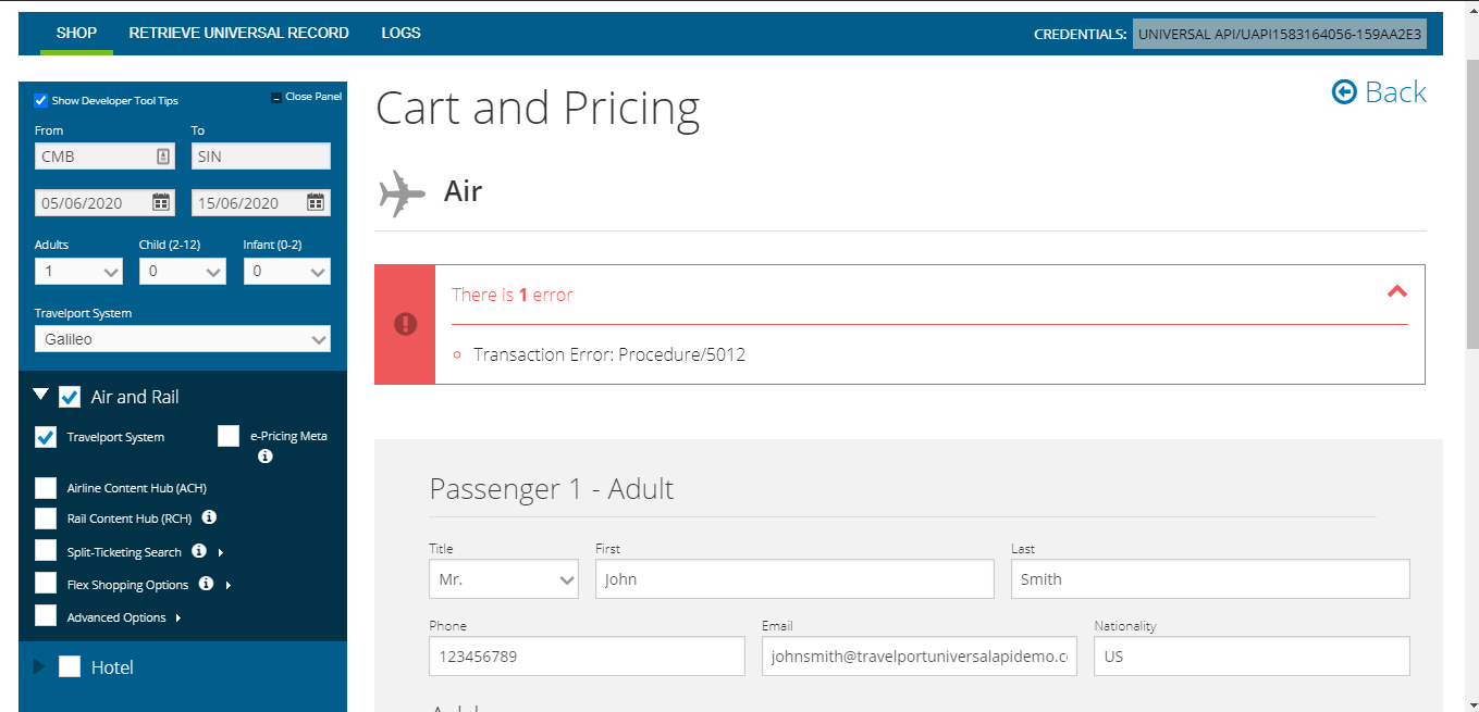 Transaction Error: Procedure/5012 AirPriceReq · Issue #644 · Travelport/travelport-uapi-tutorial ...