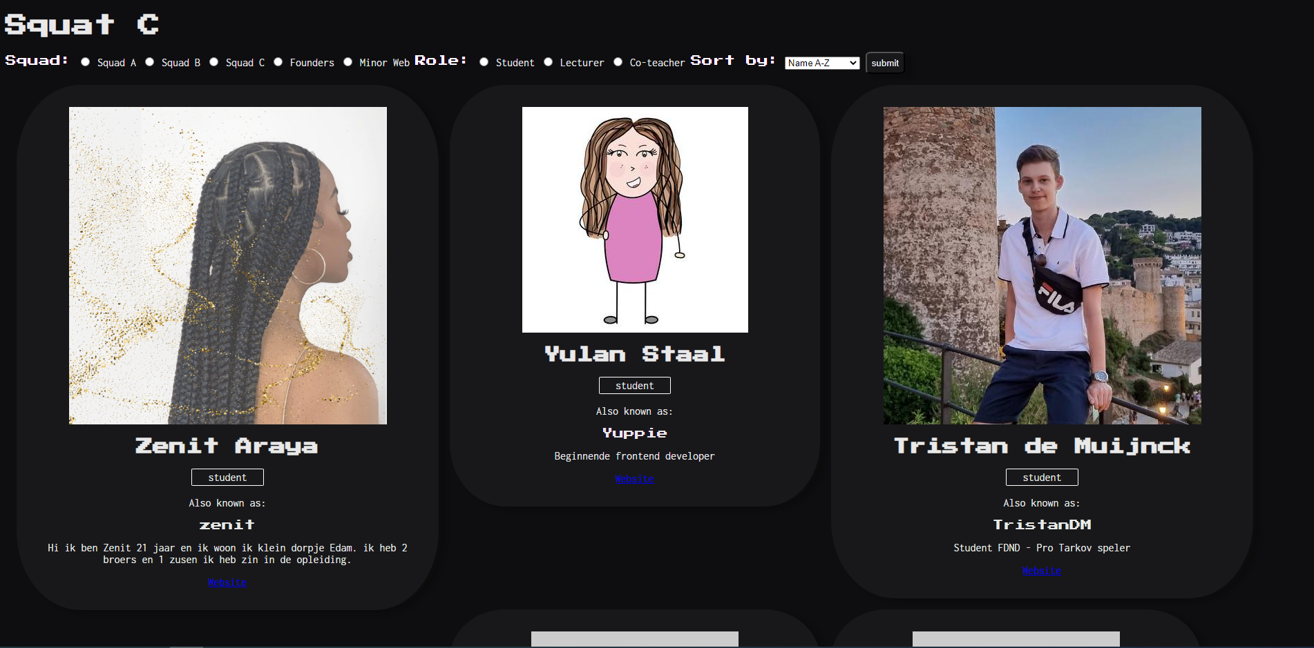 GitHub - MokhtarAkle/connect-your-tribe-squad-page: Redesign met je squad een squadpagina op ...