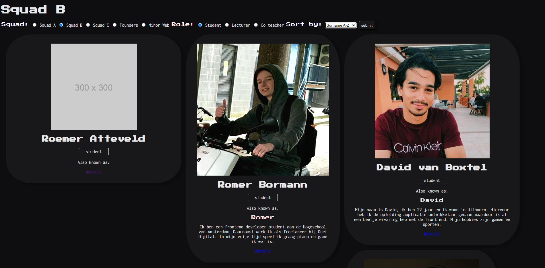 GitHub - MokhtarAkle/connect-your-tribe-squad-page: Redesign met je squad een squadpagina op ...