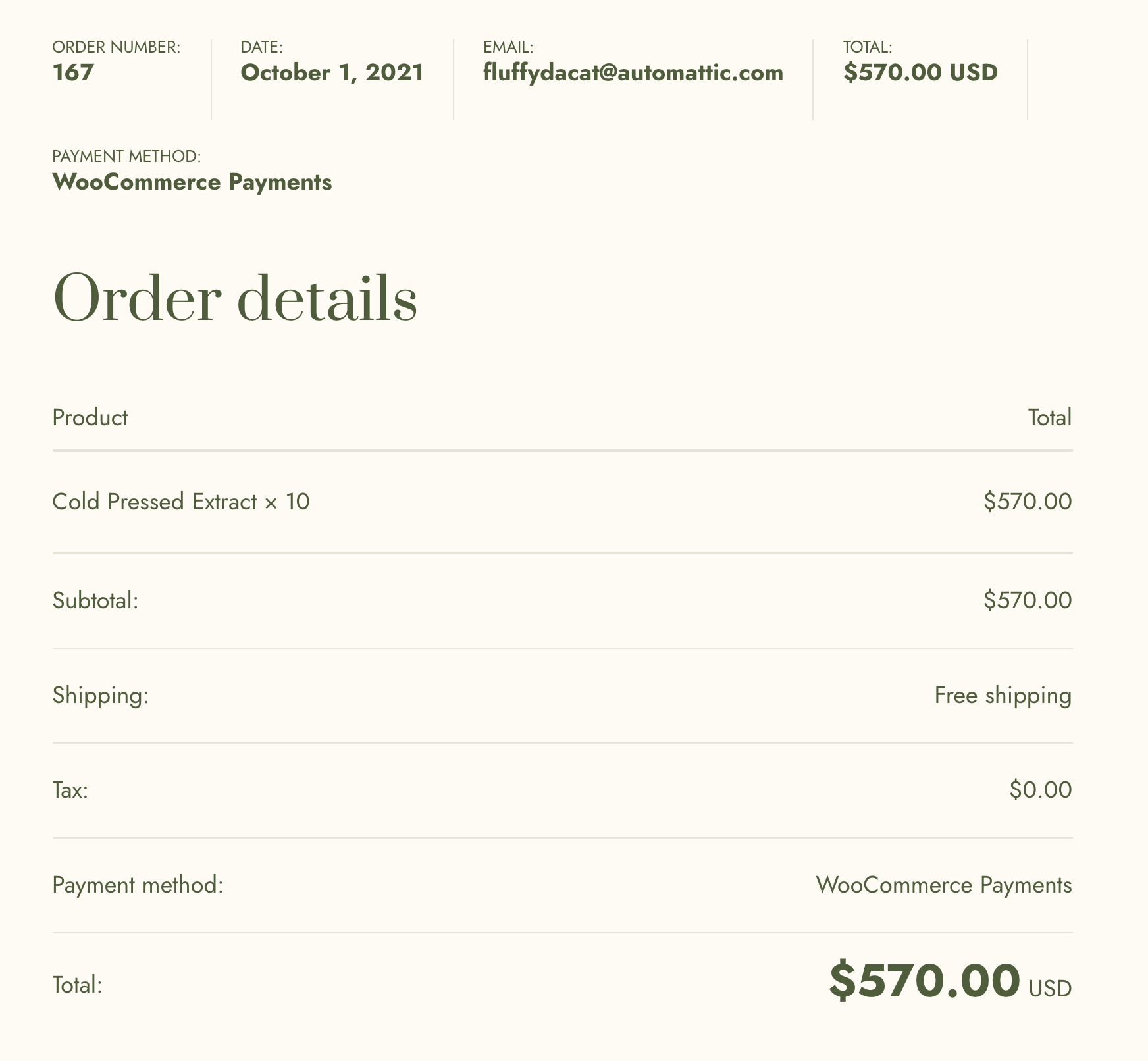 Payment method displays as WooCommerce Payments after placing order with saved card and UPE ...