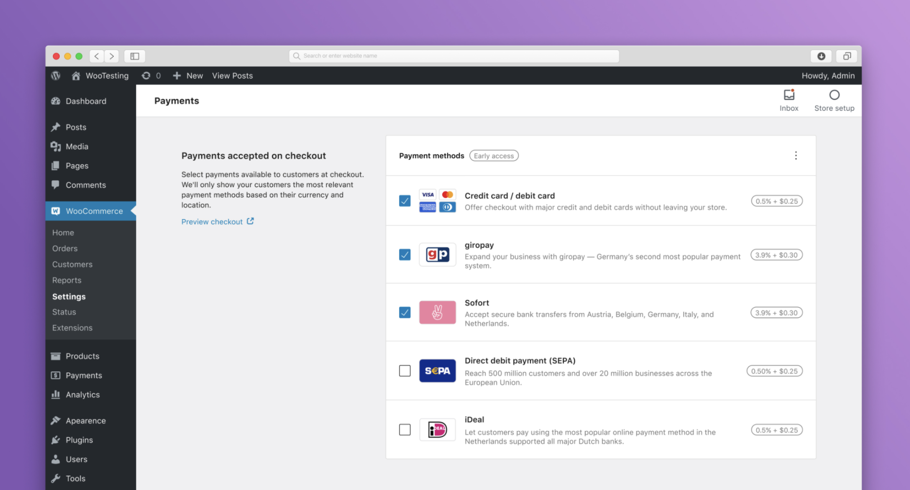 Update UPE payment method selection and fees · Issue #3300 · Automattic/woocommerce-payments ...