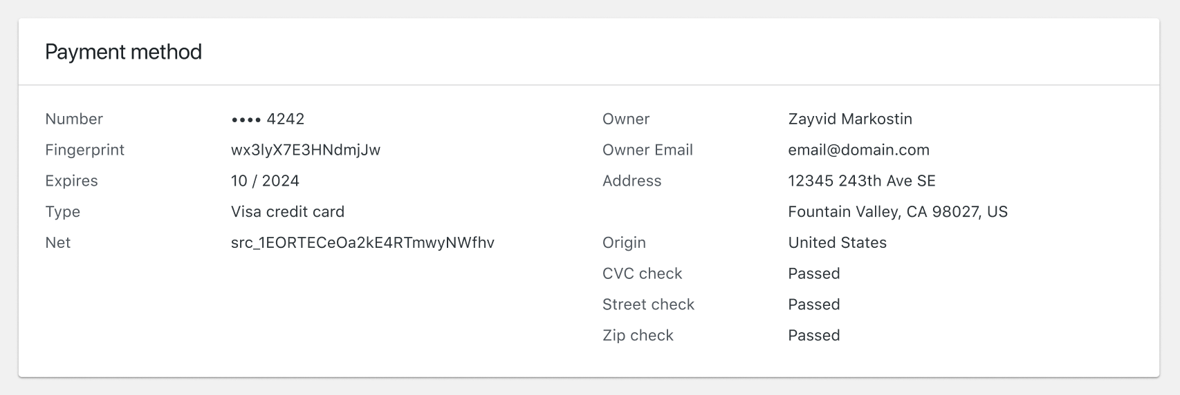 Transaction Details Populate Payment Method Card · Issue 371 · Automattic Woocommerce Payments