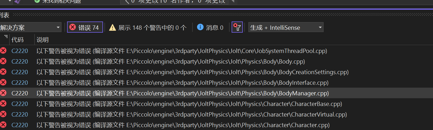 Failed to compile JoltPhysics on windows using vs2022 · Issue #452 · BoomingTech/Piccolo · GitHub