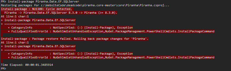 Cycle detected when installing Piranha.Data.EF.SQLServer · Issue #1263 · PiranhaCMS/piranha.core ...