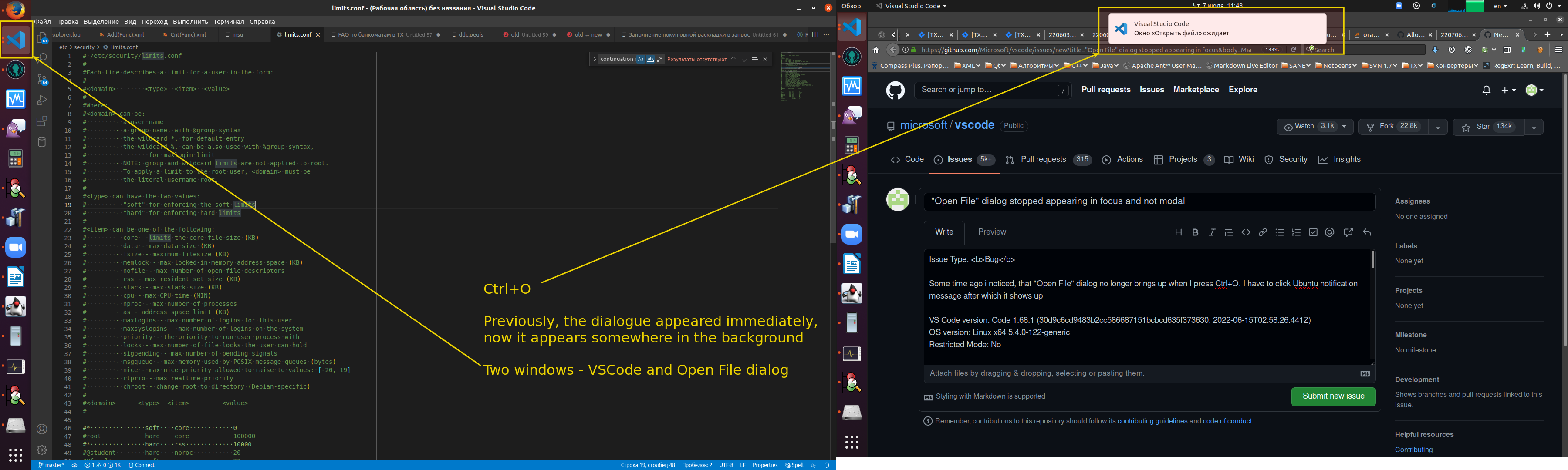 "Open File" dialog stopped appearing in focus and not modal · Issue ...