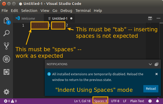 With Indent Using Spaces Tab Key Inserts Spaces Even In Middle Of Line · Issue 76499