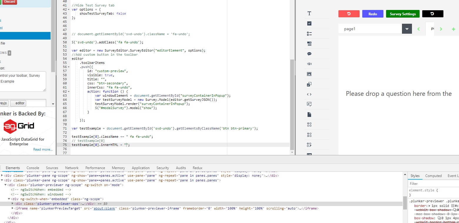 Unable to make editor toolbar have custom css for each button · Issue #486 · surveyjs/survey ...