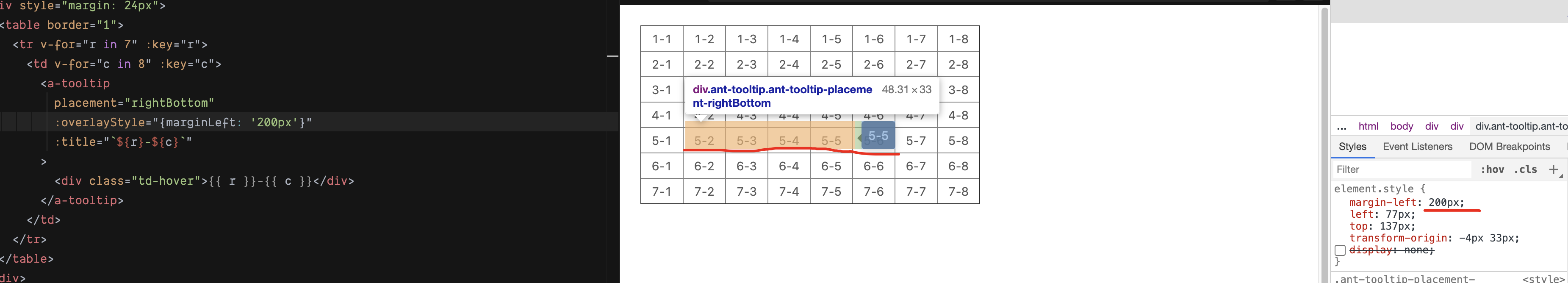 Tooltip在表格中无法设置位置偏移 · Issue #2544 · vueComponent/ant-design-vue · GitHub