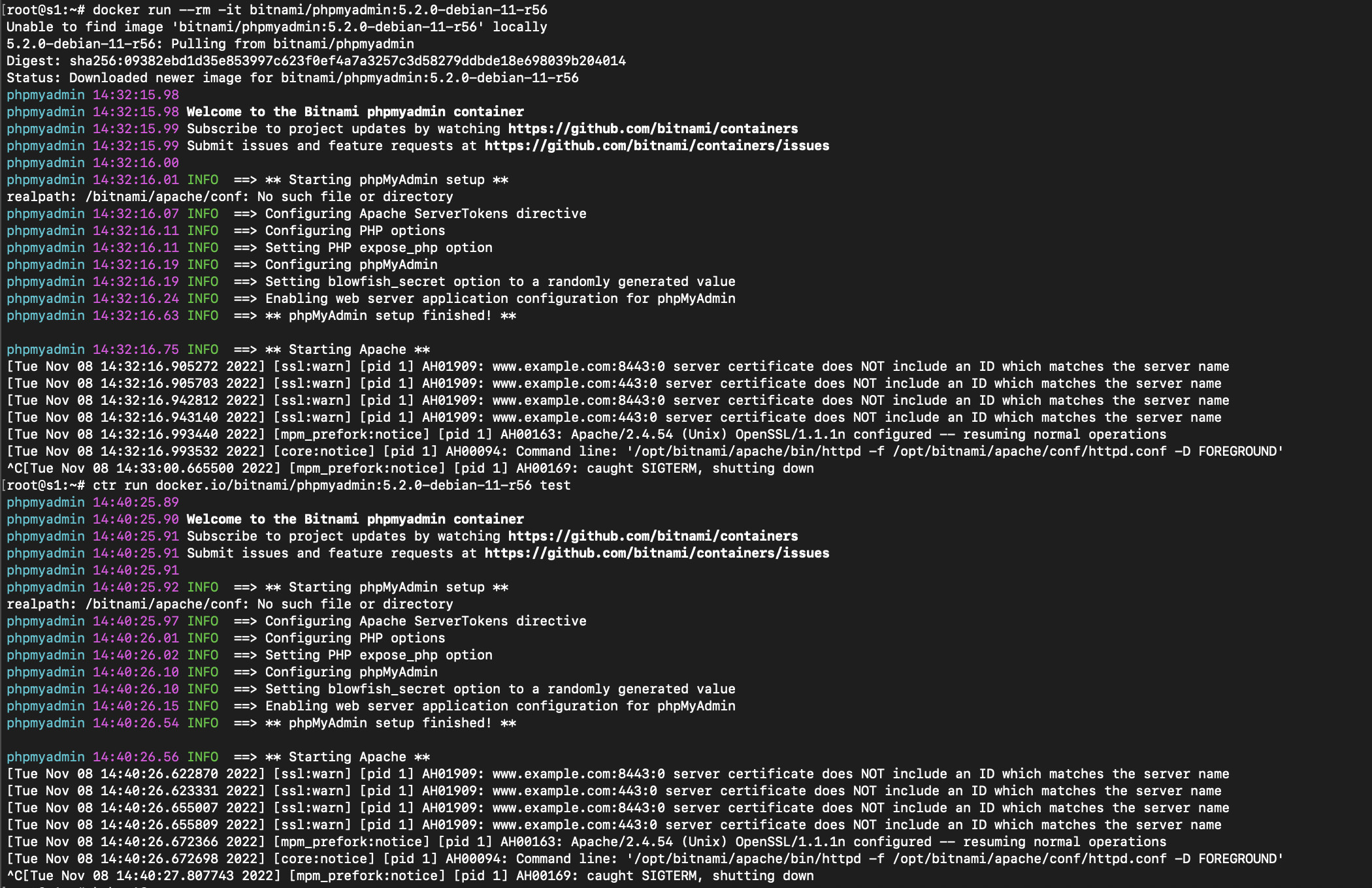 [bitnami/phpmyadmin] Unable to start phpmyadmin · Issue #12916 · bitnami/containers · GitHub
