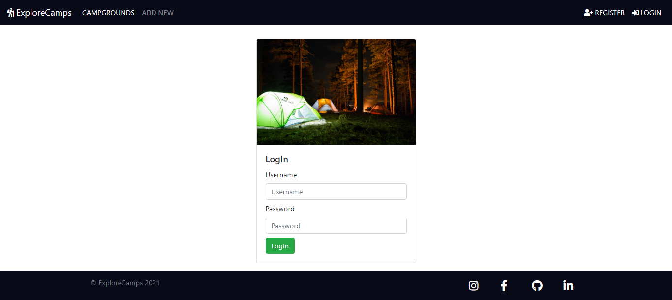 GitHub - Devendra0106/ExploreCamps: Social networking service developed for sharing campgrounds ...
