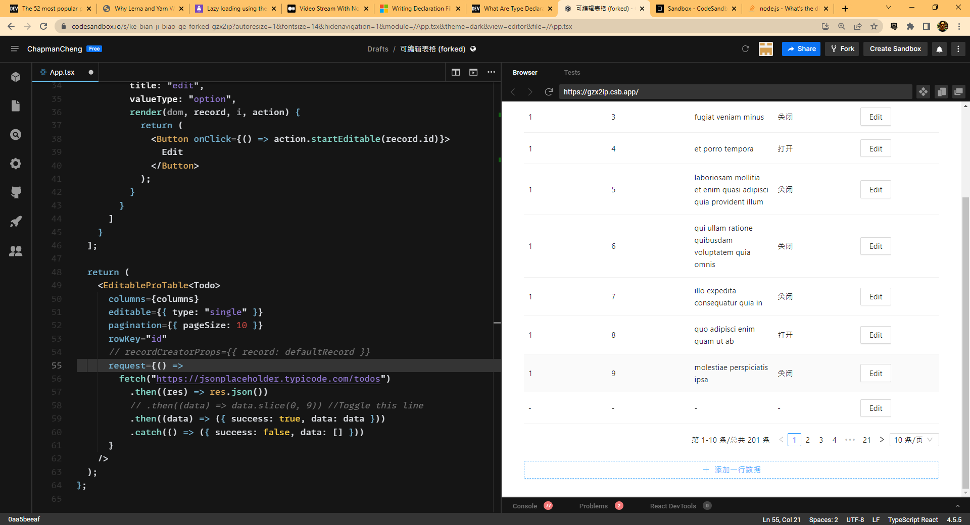 🧐[问题] EditableProTable shows hyphen when press "add new line" · Issue #4944 · ant-design/pro ...