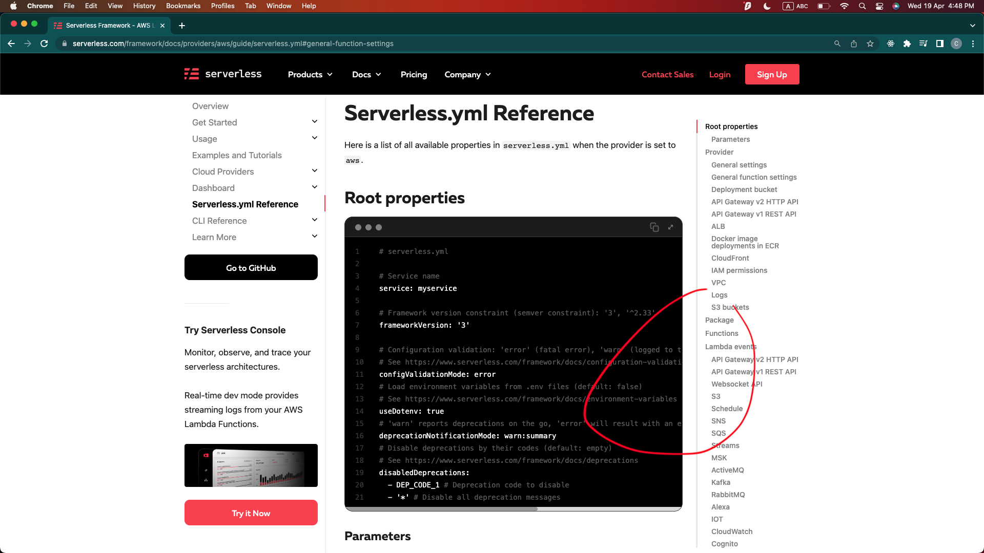 web site docs can use wider column · Issue #11929 · serverless/serverless · GitHub