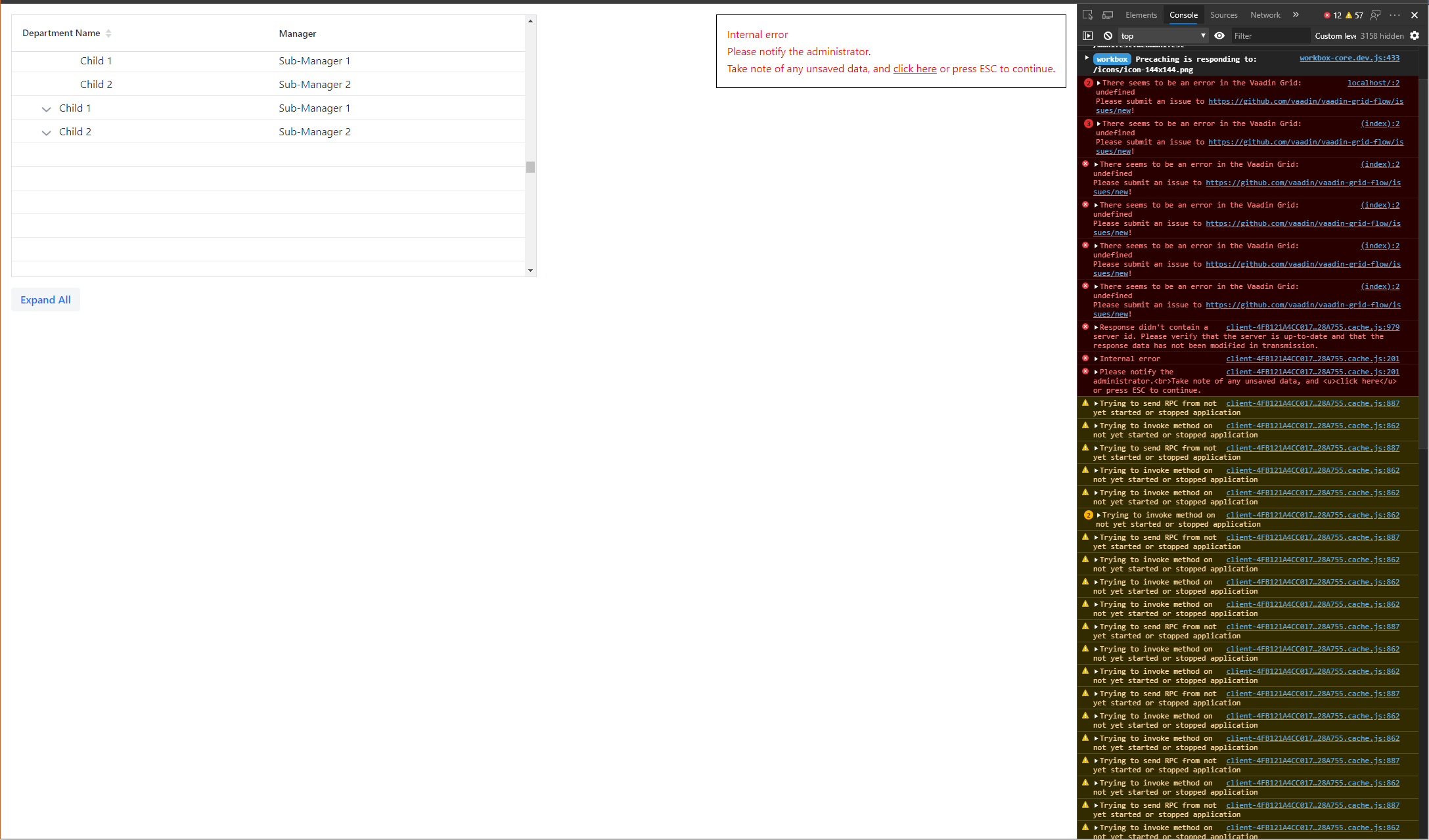Treegrid Expand Many · Issue 864 · Vaadinvaadin Grid Flow · Github 