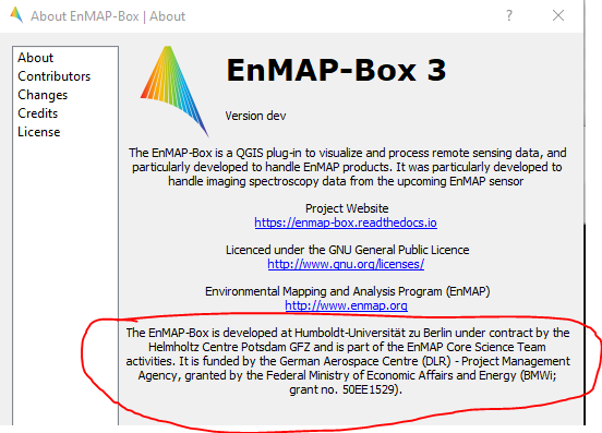 improve About EnMAP-Box widget · Issue #150 · EnMAP-Box/enmap-box · GitHub