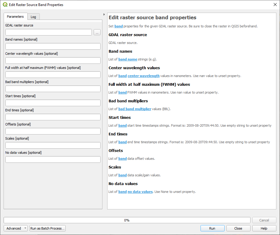 Implement An Edit Raster Layer Band Properties Algo · Issue 538 · Enmap Boxenmap Box · Github