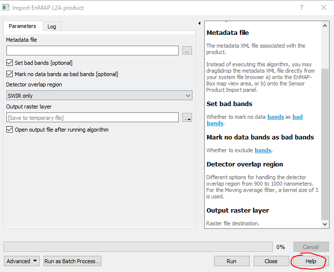[processing Algorithm Dialog] Outdated Link For The Help Button · Issue 659 · Enmap Box Enmap