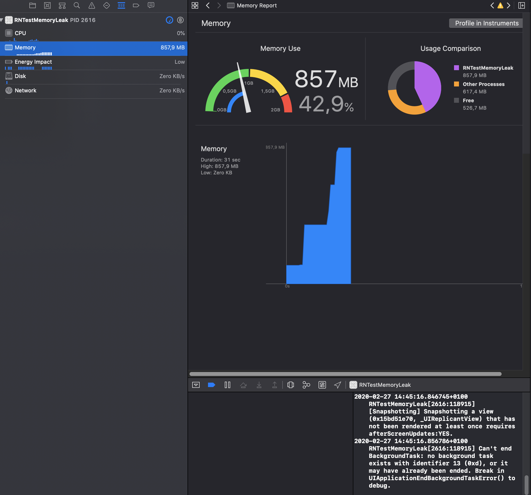Memory leak causing crashes in iOS/Release builds. · Issue #28188 ...