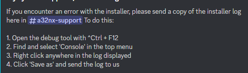 "Error" Message stated on bottom right of the FBW Installer · Issue #421 · flybywiresim ...