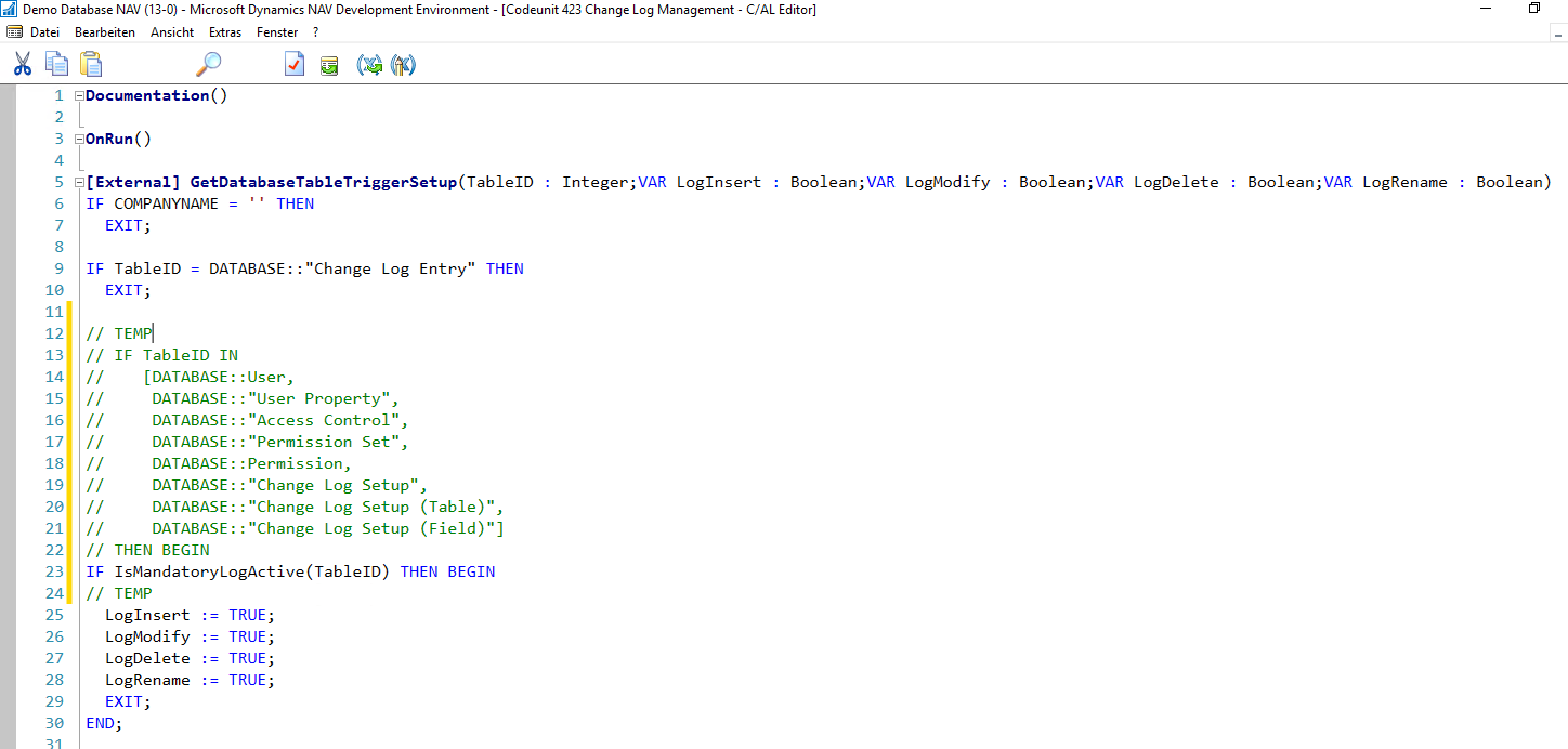 [Event Request] COD423 Change Log Management ...