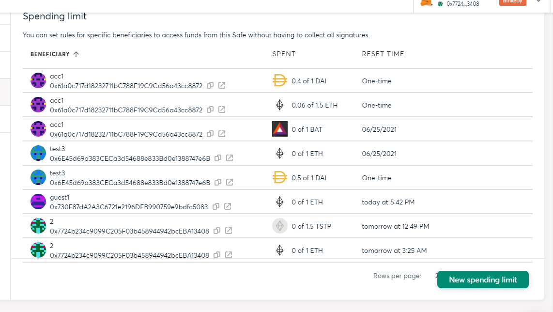 Spending limit list UI - The pagination is overlapped by a line · Issue ...