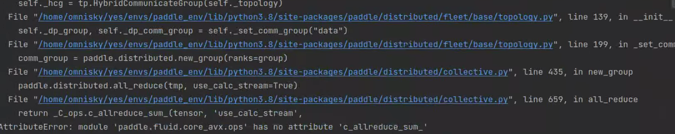 多卡训练报错 · Issue #46652 · PaddlePaddle/Paddle · GitHub