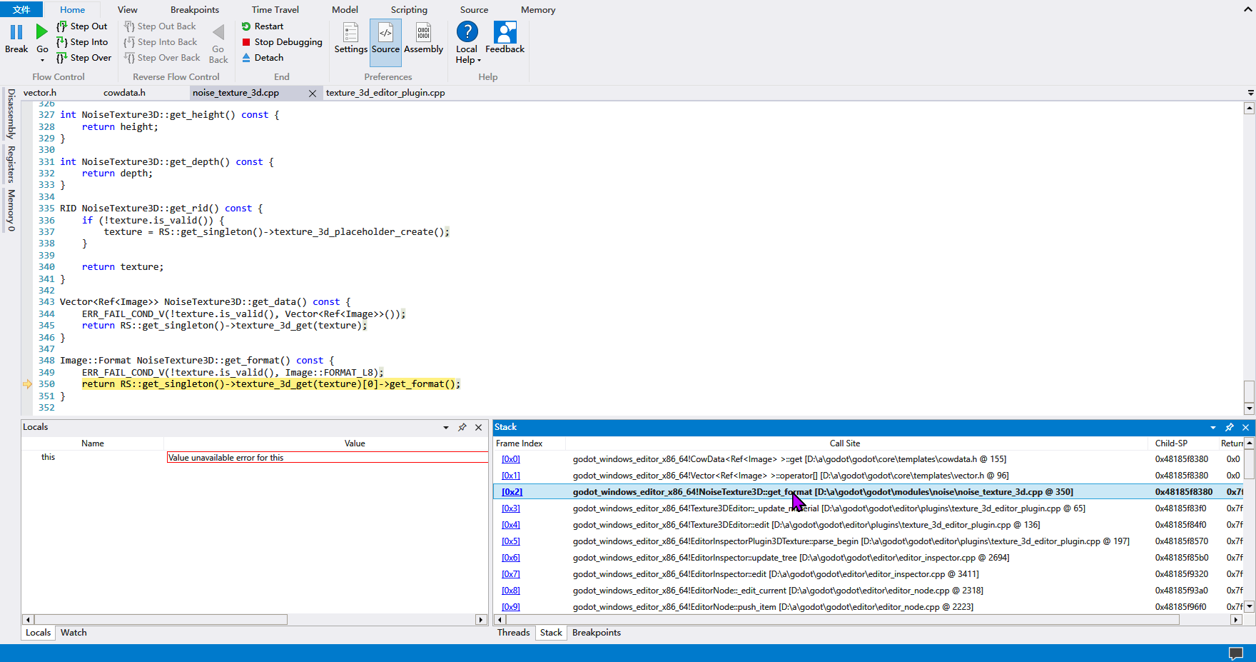 Editor crashes when trying to create a NoiseTexture3D in Compatibility renderer · Issue #80302 ...