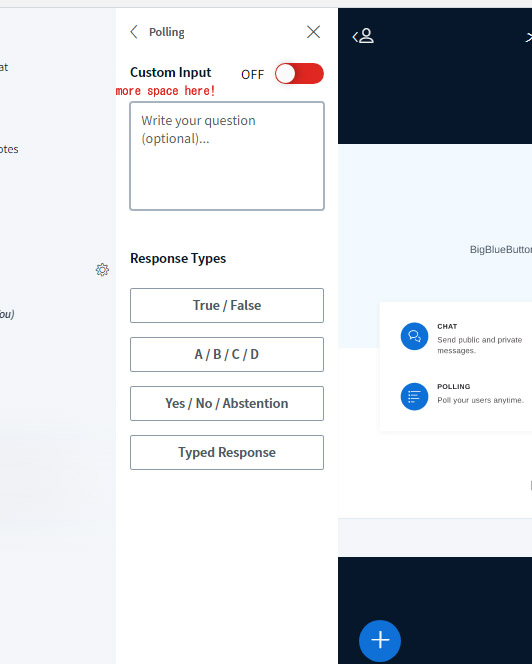 (2.6) One more space on poll panel · Issue #16348 · bigbluebutton ...