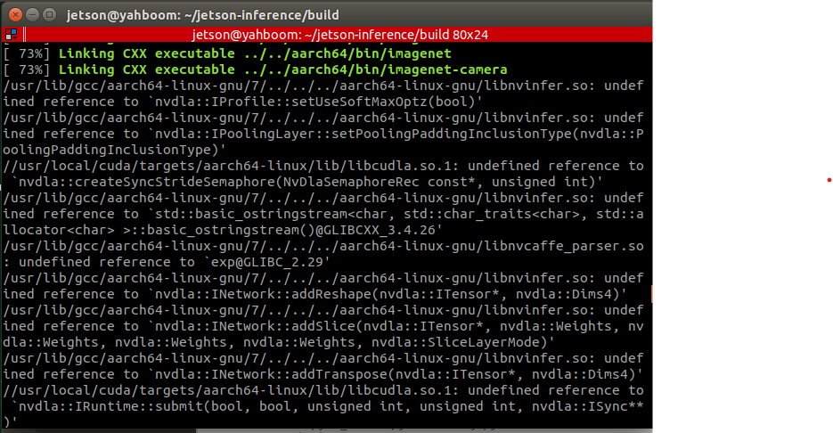 libnvinfer.so: undefined reference to `nvdla::IProfile ... libnvinfer.so: undefined reference to `nvdla::IProfile ...