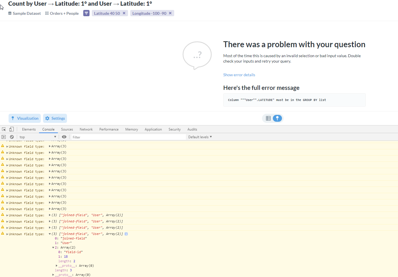 Grid Map "Zoom In" broken for "Custom Questions" · Issue #11210 · metabase/metabase · GitHub