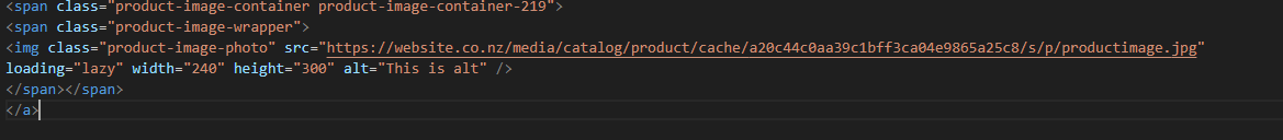 Multiple elements and being added inside the and element for images. Also image alt tags on the ...
