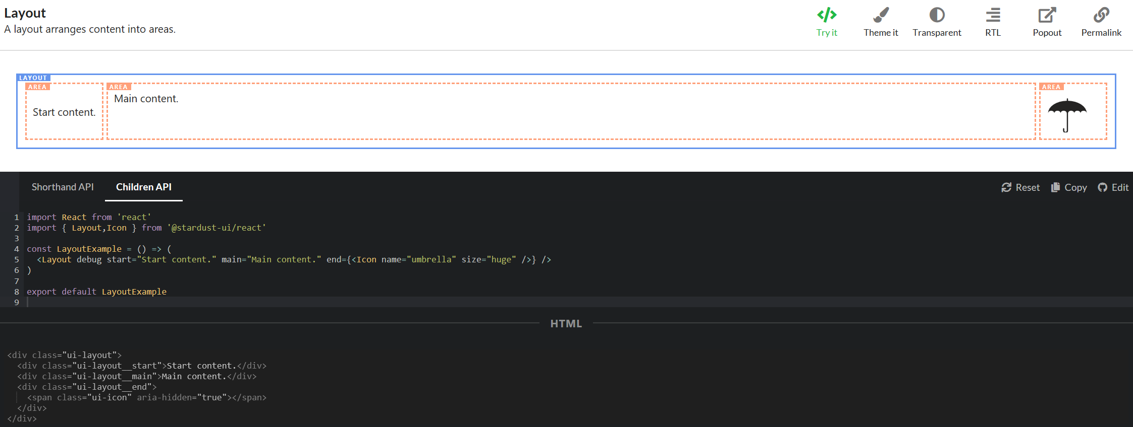 Layout's start and main areas are misaligned when End area has an icon ...