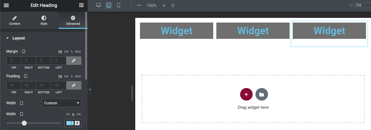 🐞 Bug Report: Custom Widget Width Not working on tablet unless desktop is set to Custom as well ...