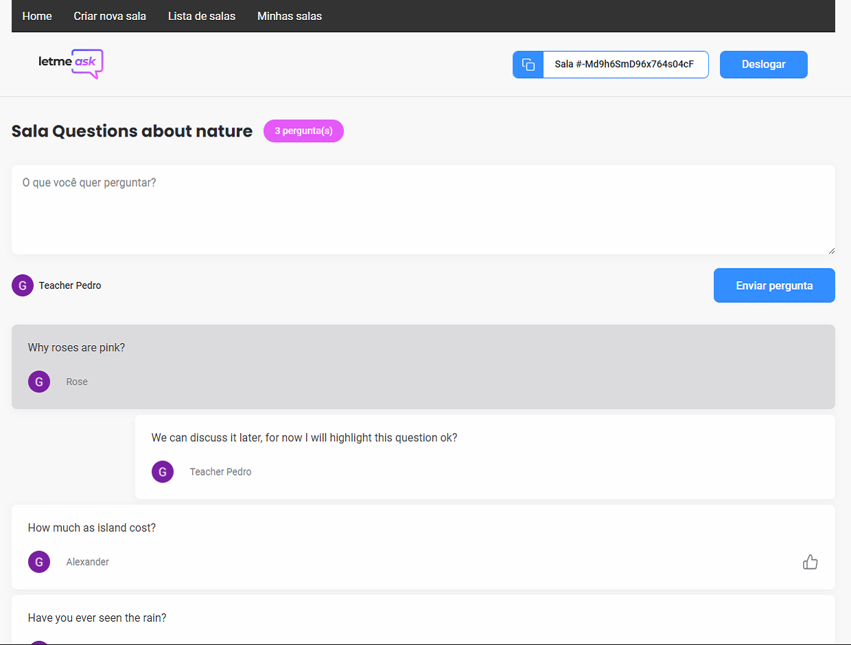 GitHub - gutakeda/letmeask: Projeto desenvolvido em ReactJS no NLW #06 para estudar javascript ...