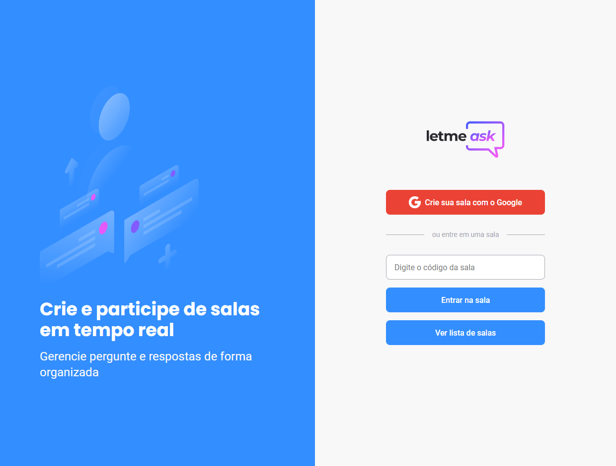 GitHub - gutakeda/letmeask: Projeto desenvolvido em ReactJS no NLW #06 para estudar javascript ...