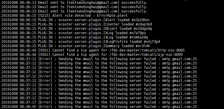 Email Error : [Error] : Sending the email to the following server failed : smtp.gmail.com:25 여쭤 ...