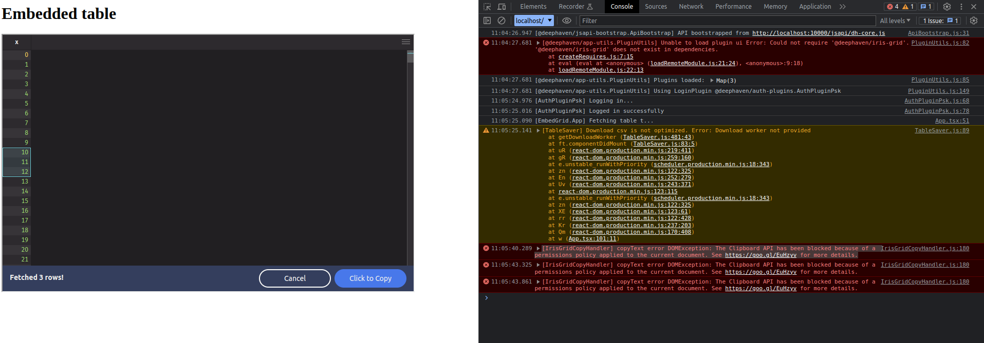 Copy does not work from iframe embedded grids · Issue #1527 · deephaven/web-client-ui · GitHub