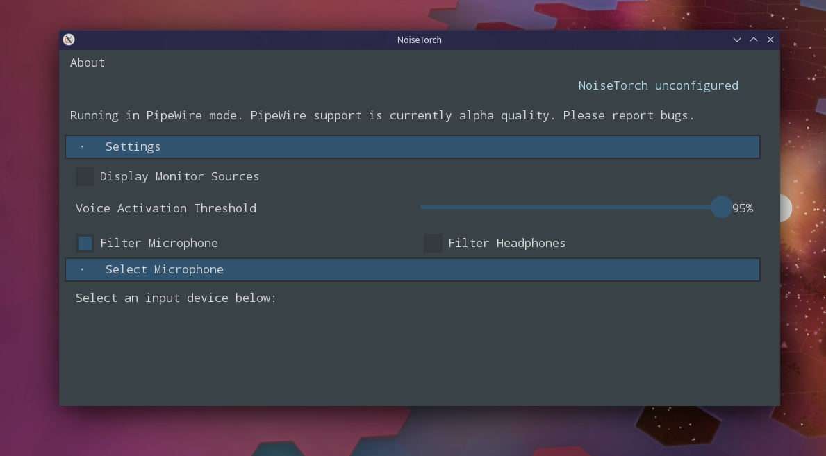 Pipewire and Noisetorch at start · Issue #342 · noisetorch/NoiseTorch ...