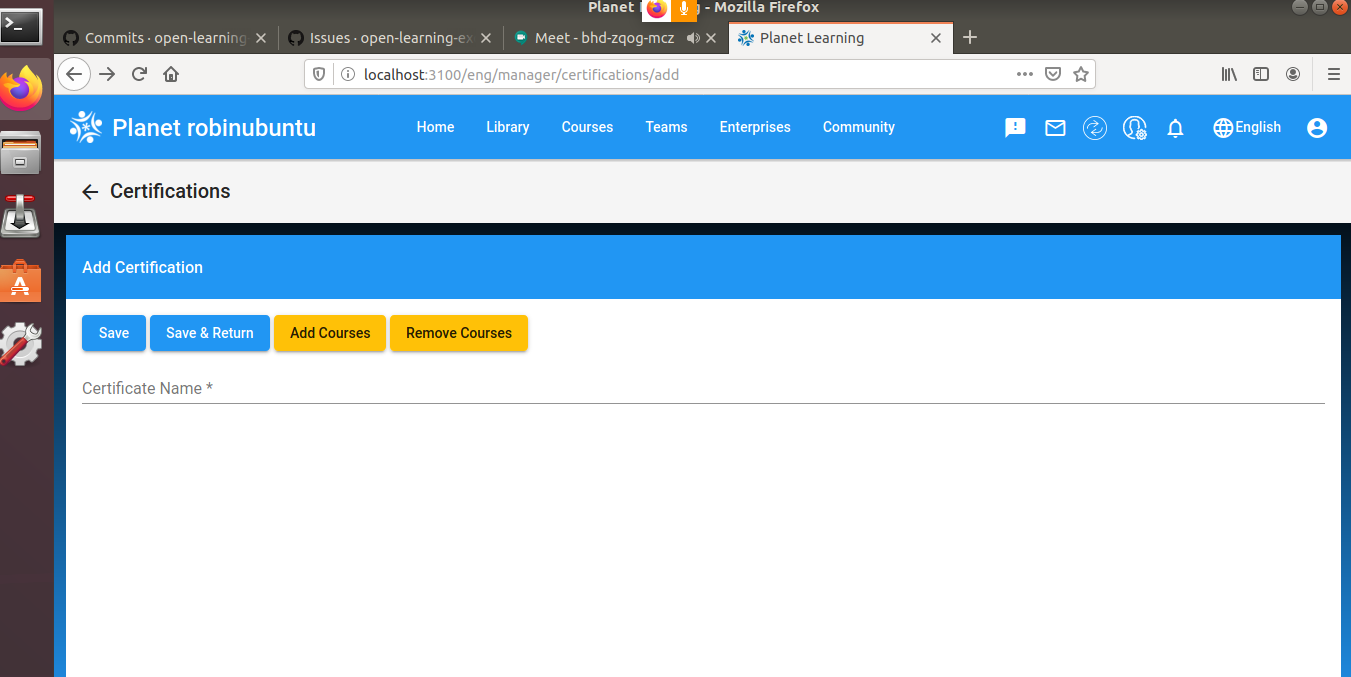 CertificationsAddComponent: Save and Return redirects to manager page. · Issue #5478 · open ...