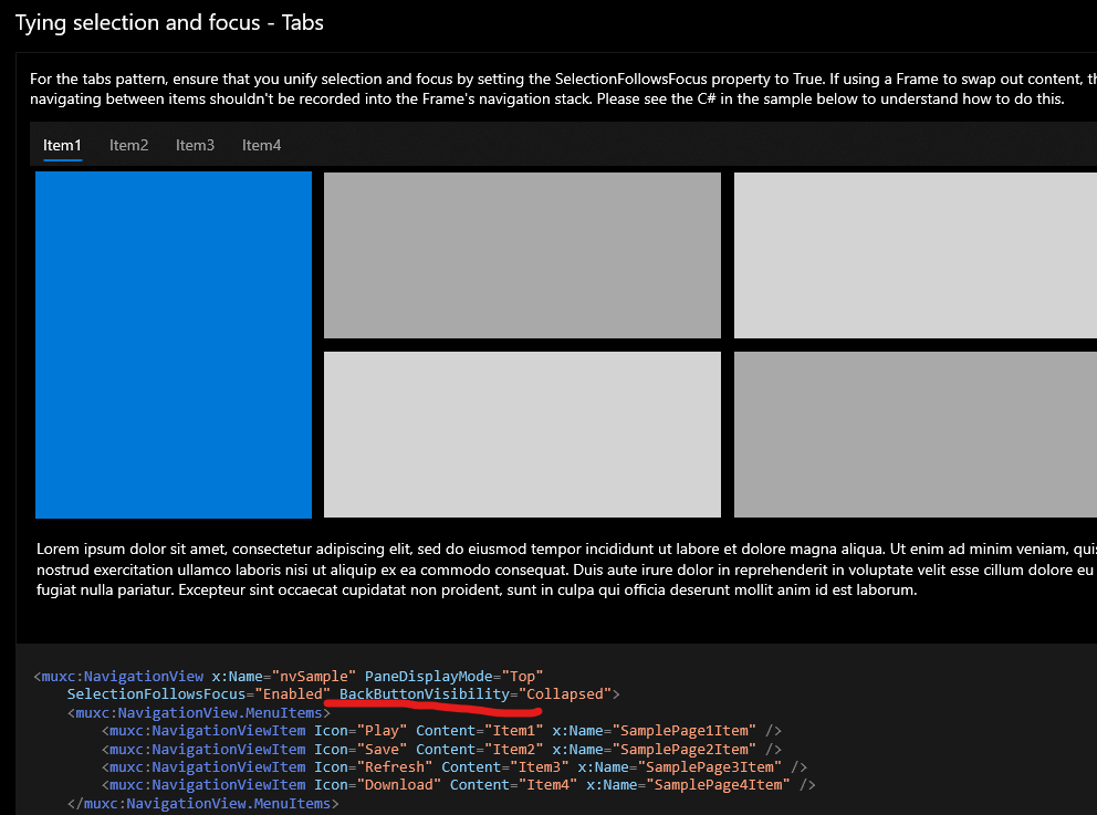 text wrong in the picture attached, it is exactly IsBackButtonVisible · Issue #283 · microsoft ...