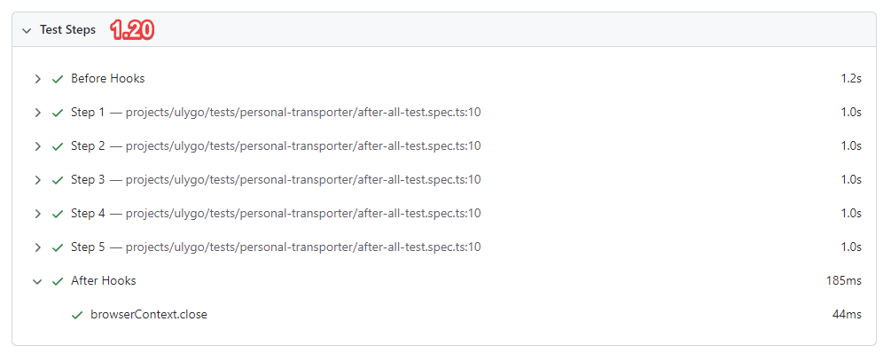 [Question] Do the afterAll/beforeAll hooks behave slightly differently since version 1.21 ...