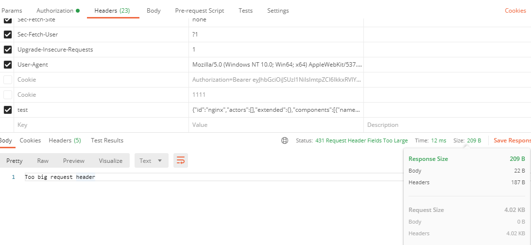 Service invocation Error: Too big request header · Issue #3408 · dapr/dapr · GitHub
