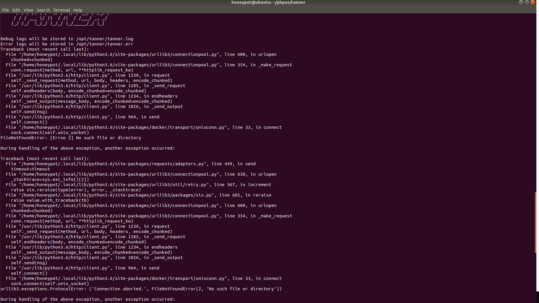 Trouble Installing Tanner · Issue #287 · mushorg/tanner · GitHub