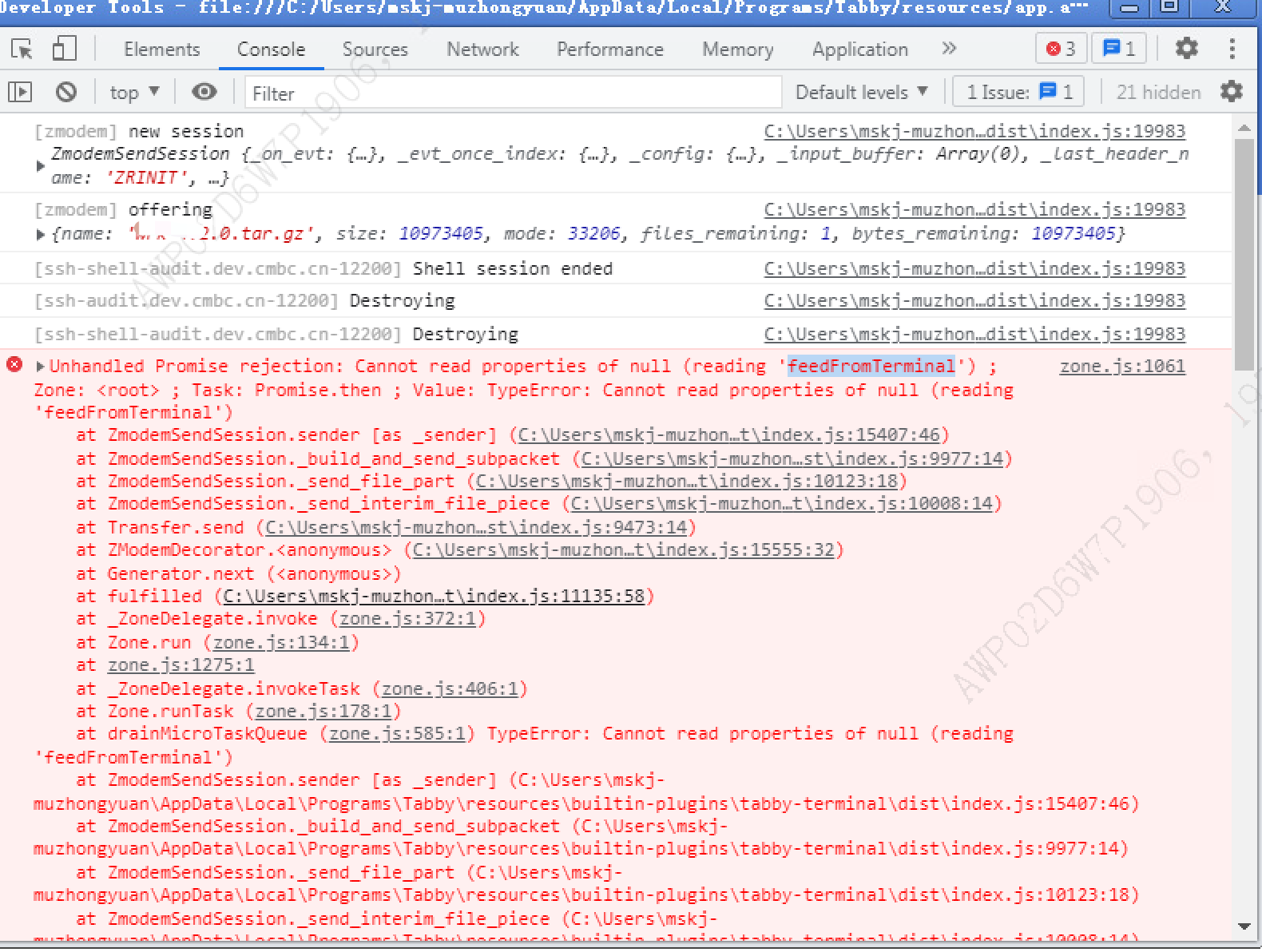 Failed to upload files using lrzsz · Issue #7360 · Eugeny/tabby · GitHub