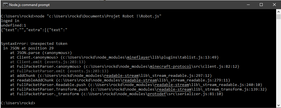 Trouble connecting to a server ! · Issue #848 · PrismarineJS/mineflayer · GitHub