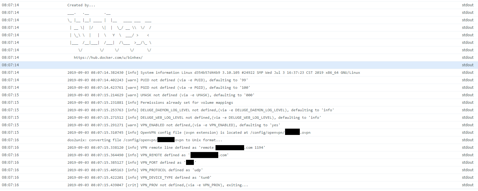 None of the environment variables are recognized · Issue #126 · binhex/arch-delugevpn · GitHub