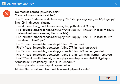 Phy Startup Error On Windows 10 With Anaconda 3 · Issue 858 · Cortex Lab Phy · Github