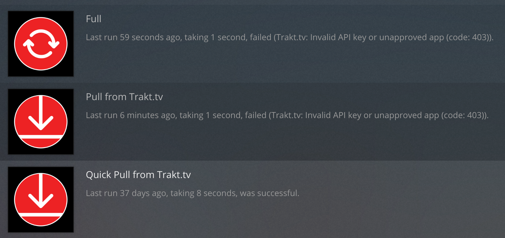 Invalid API key or unapproved app Code 403 · Issue #531 · trakt/Plex-Trakt-Scrobbler · GitHub