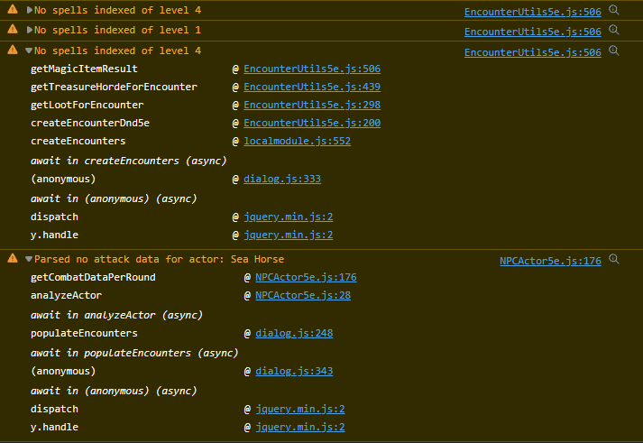 FoundryV11 - Creature Codex Table Not Loading & Encounter Generator making incomplete encounters ...